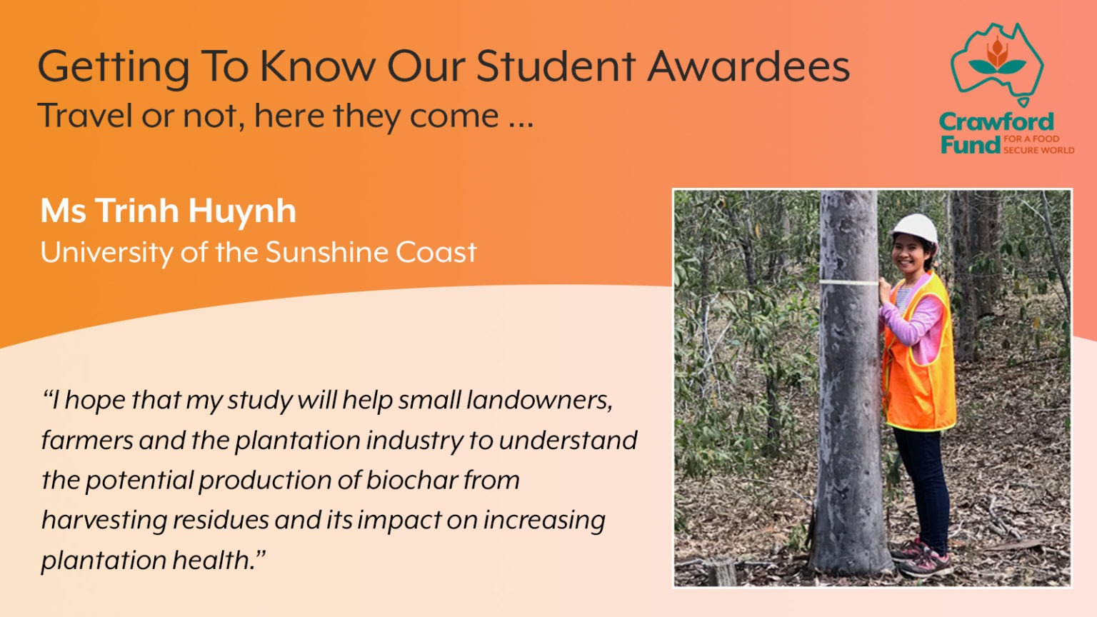 Getting to know our Student Awardees – Trinh Huynh